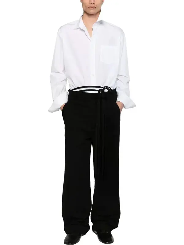 ANN DEMEULEMEESTER Drawstring-side Trousers - Black