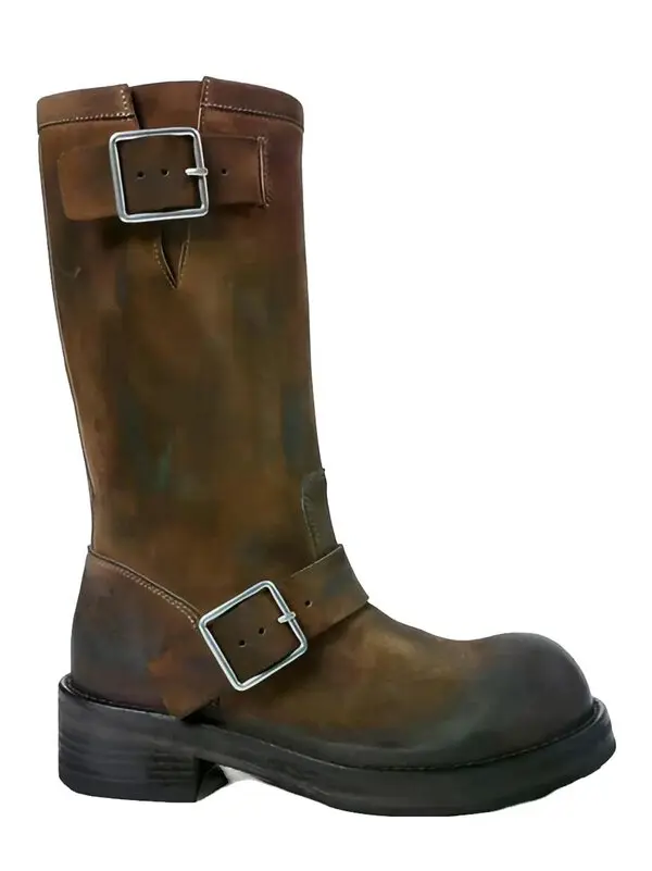 ANN DEMEULEMEESTER Sarith Engineer Biker Boots - Brown