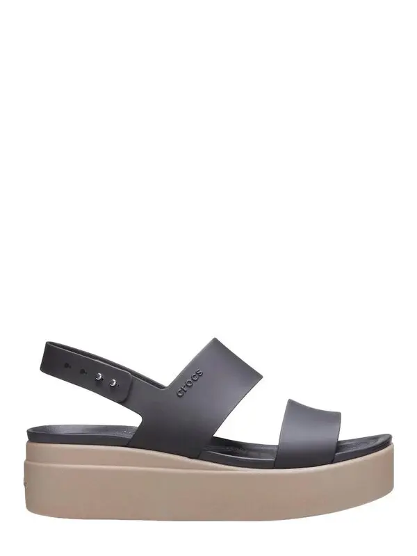 CROCS Brooklyn Low Wedge Sandal - Black/mushroom