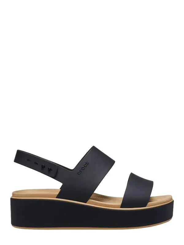 CROCS Brooklyn Low Wedge Cork Sandal - Black/cashew