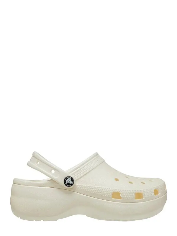 CROCS Classic Platform Glitter Clog - Chalk