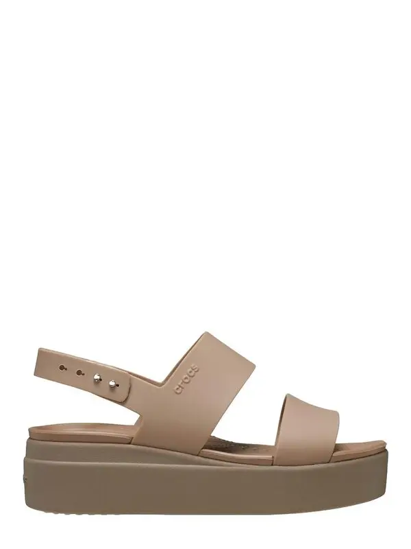 CROCS Brooklyn Low Wedge Sandal - Latte/mushroom
