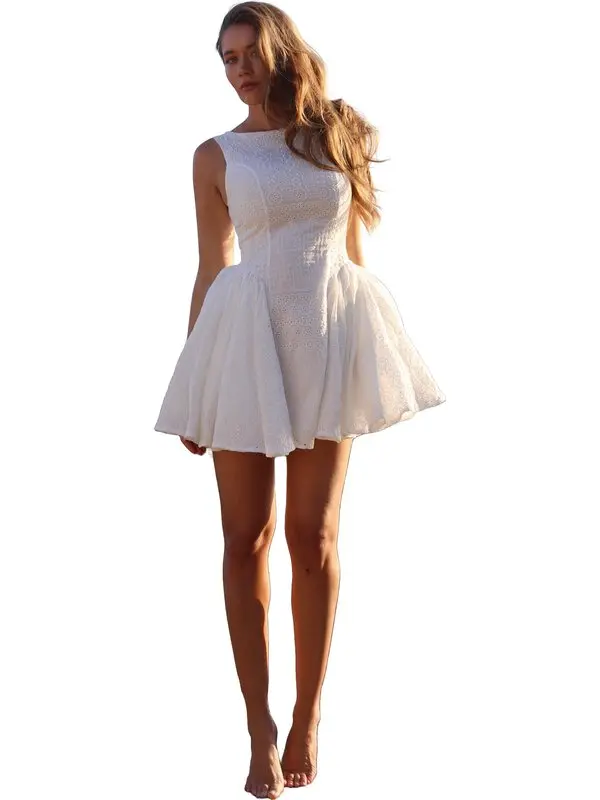 MandiBreeze Lovisa Embroidered Mini Dress - One-color
