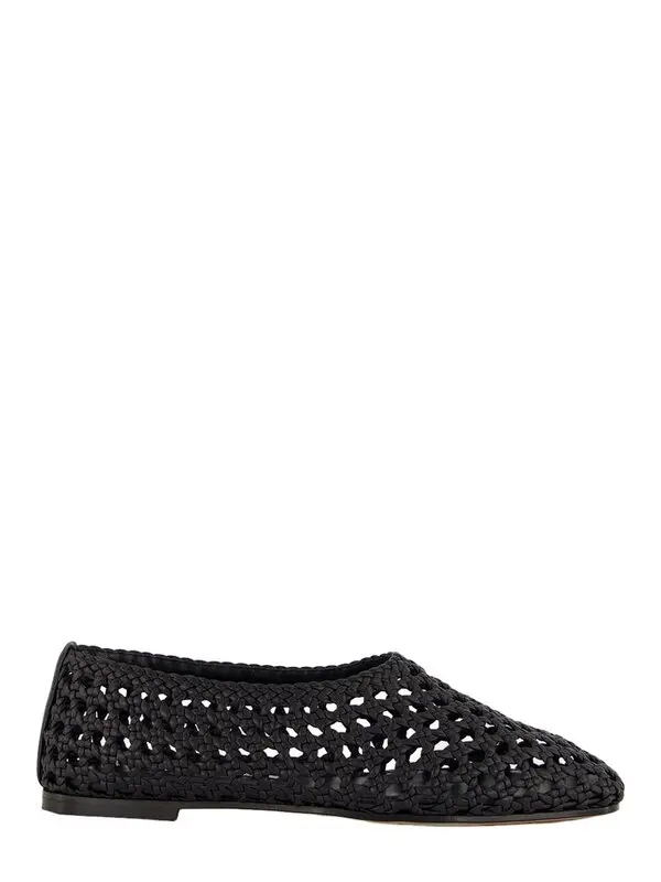 EMME PARSONS Woven Nappa High Throat Ballet Flats - Black