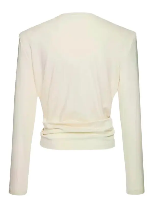 Magda Butrym Knotted Detail Long Sleeved Top - White