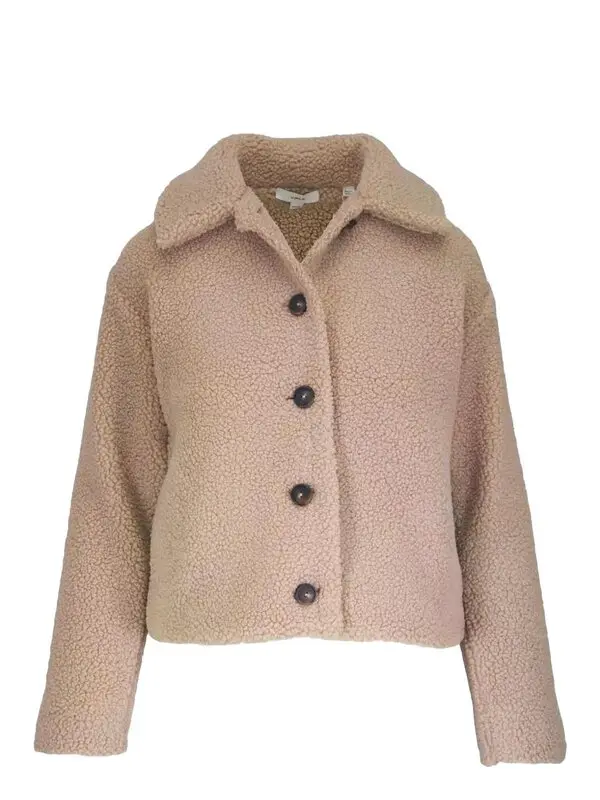 Vince Collared Sherpa Jacket - Neutrals