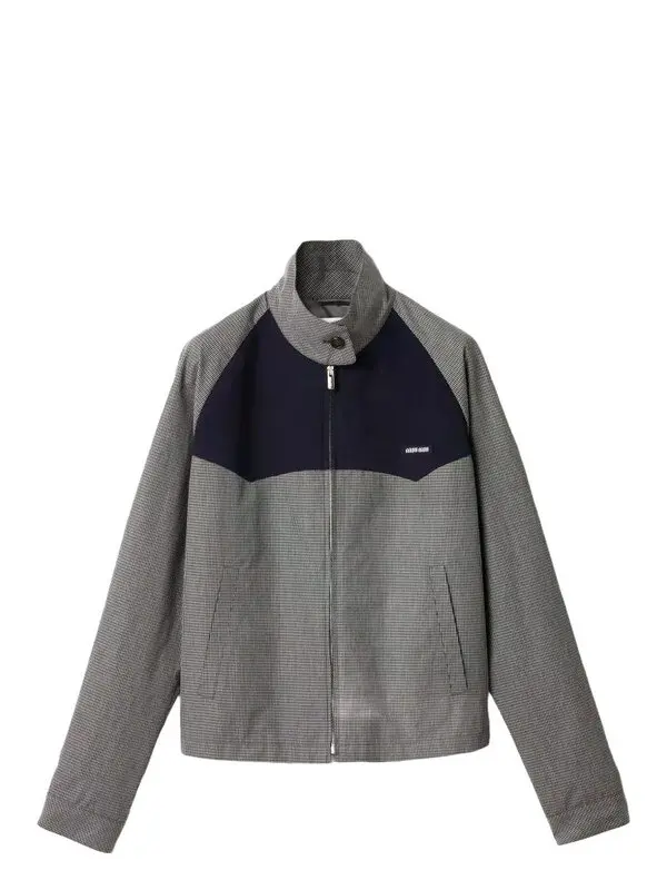 Miu Miu Gingham Check Blouson Jacket - Grey