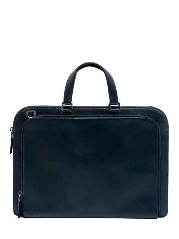 Prada Saffiano Leather Briefcase - Blue