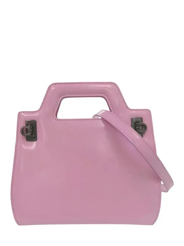 FERRAGAMO Micro Brushed Calfskin Wanda Top Handle Bag - Pink