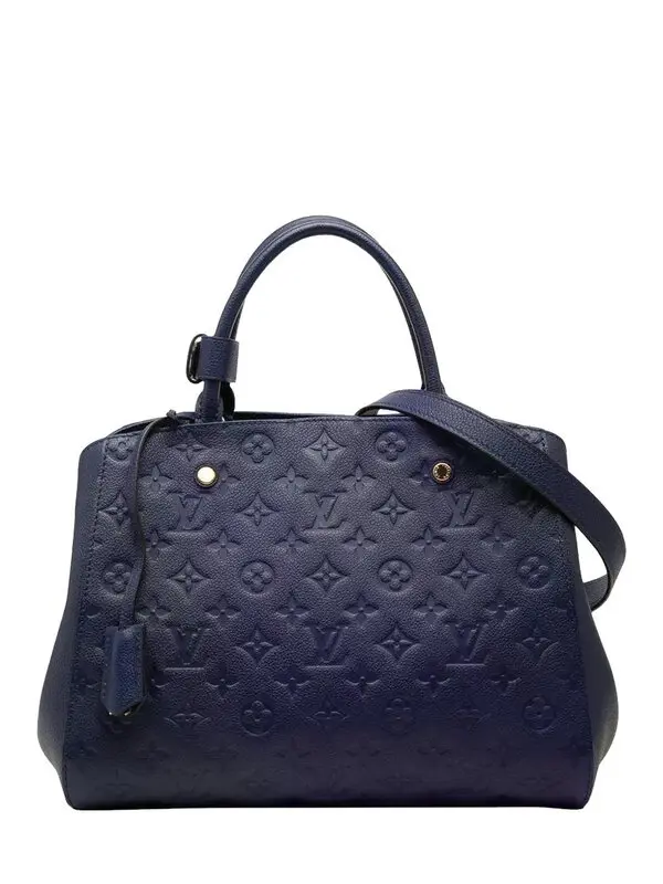 LOUIS VUITTON Monogram Empreinte Montaigne Mm Satchel - Blue