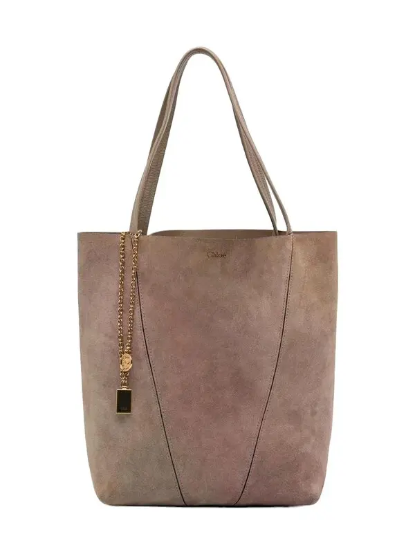 Chloé Suede Spin Tote Bag - Brown