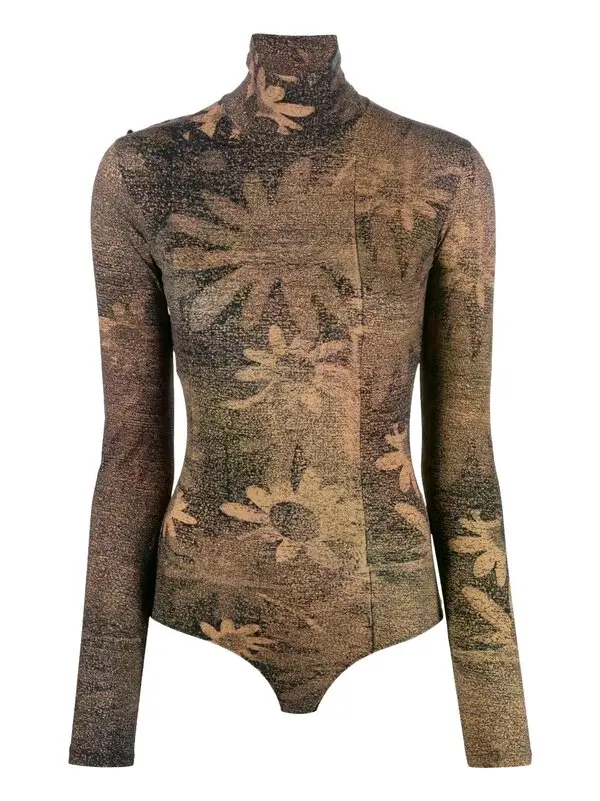 MAISON MARGIELA Long Sleeve Bodysuit - Brown