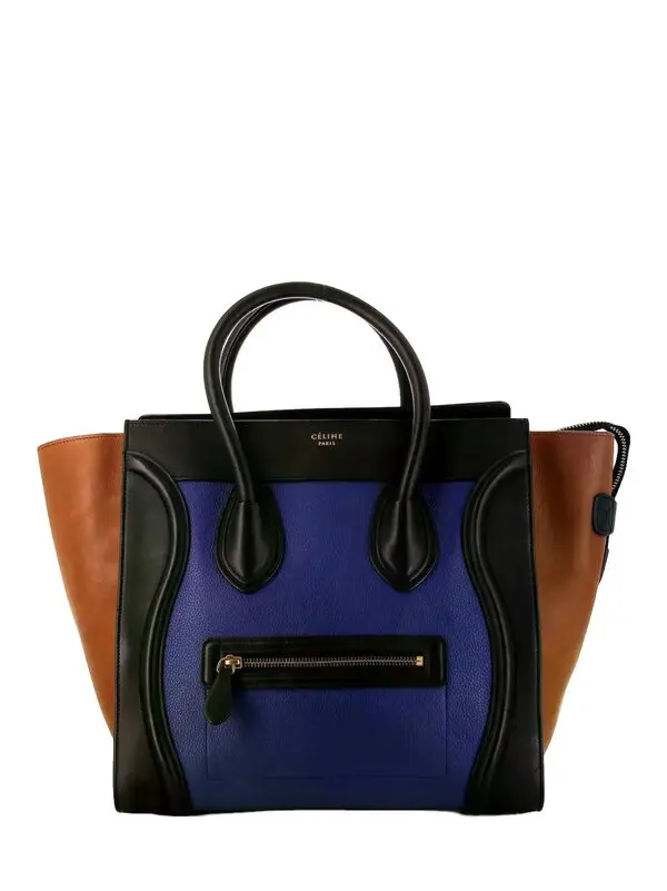 Celine Mini Luggage Leather Tote Bag - Blue