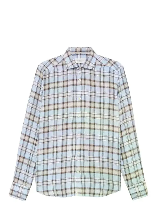 TINTORIA MATTEI 954 Plaid Long-sleeve Shirt - Blue