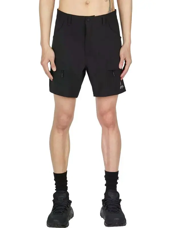 OSTRYA Logo Print Cargo Shorts - Black