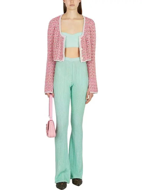 MARCO RAMBALDI Sweetheart Neck Cropped Top - Blue