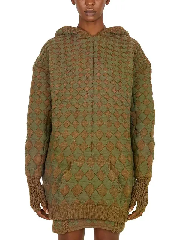 ISA BOULDER Quilted Hoodie - Green