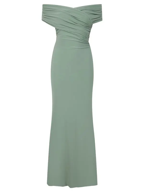 CELESTINE & MAE Primula Crossover Maxi Dress - Green