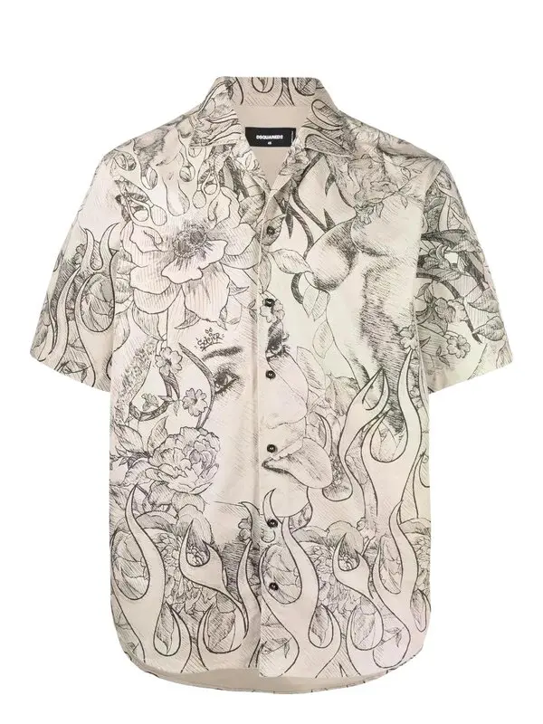 Dsquared2 Graphic-print Shirt - Neutrals