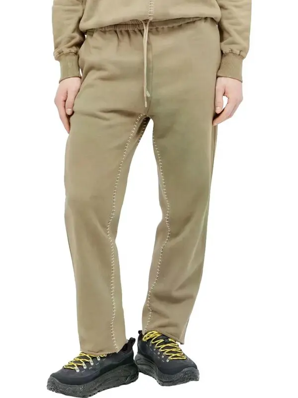 SPACE AVAILABLE Artisan Topstitching Elasticated Trousers - Neutrals