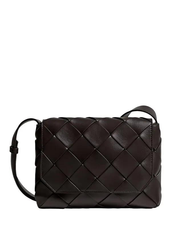 Bottega Veneta Intreccio Leather Cross-body Bag - Brown