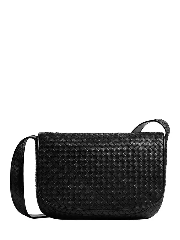 Bottega Veneta Large Veneto Messenger Bag - Grey