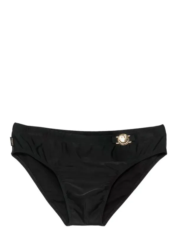 Moschino Smiley Plaque Swim Trunks - Black