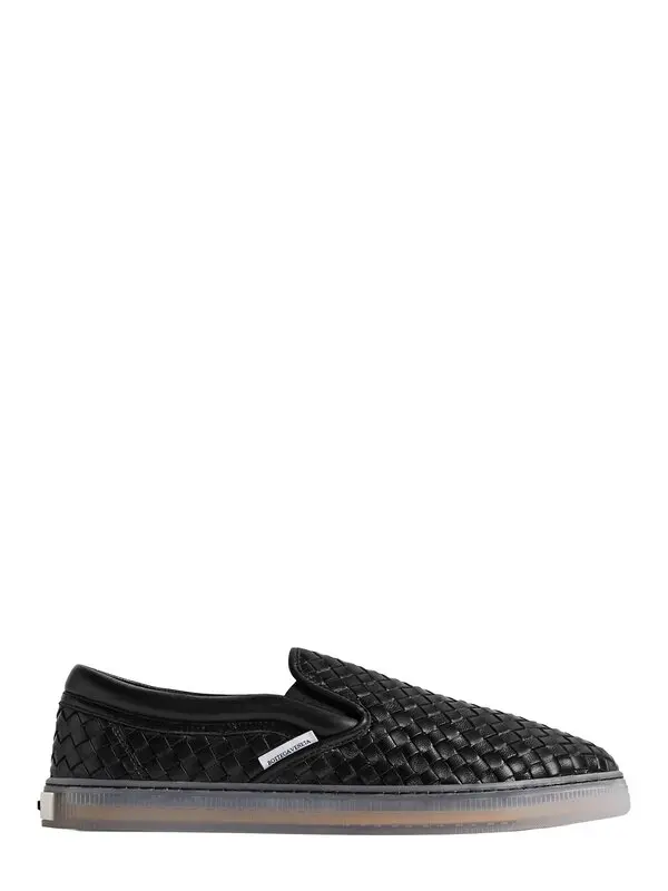 Bottega Veneta Serena Slip-on Sneakers In Intrecciato Calfskin - Black