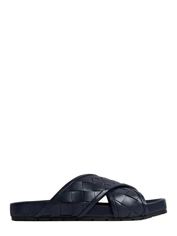 Bottega Veneta Leather Tarik Sandals - Blue