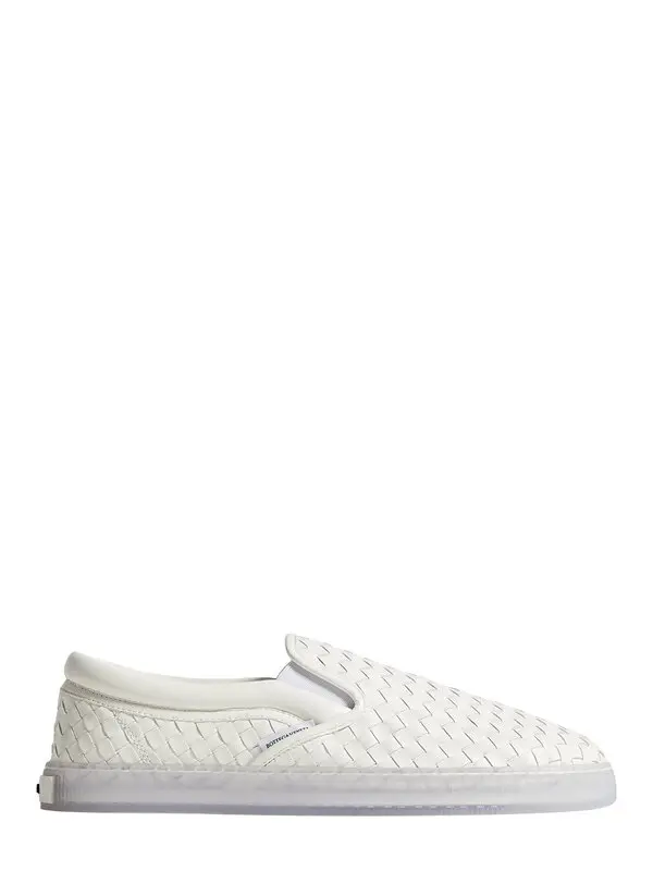 Bottega Veneta Serena Intrecciato Calfskin Slip-on Sneakers - White