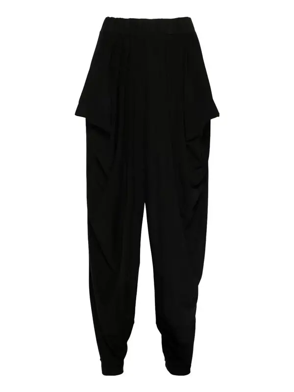Issey Miyake Draped Tapered Trousers - Black