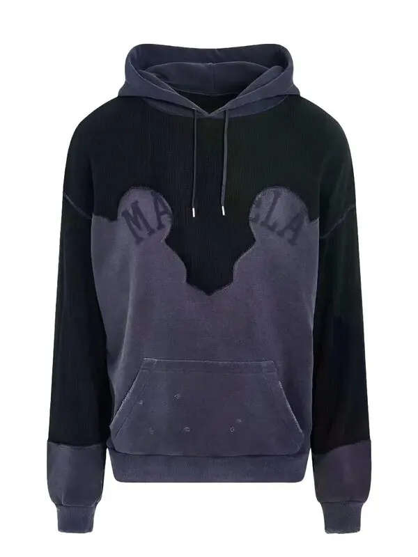 MAISON MARGIELA Deconstructed Patchwork Hoodie - Blue