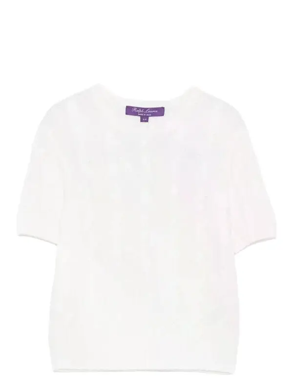 Ralph Lauren Cashmere Cable Knit T-shirt - Neutrals