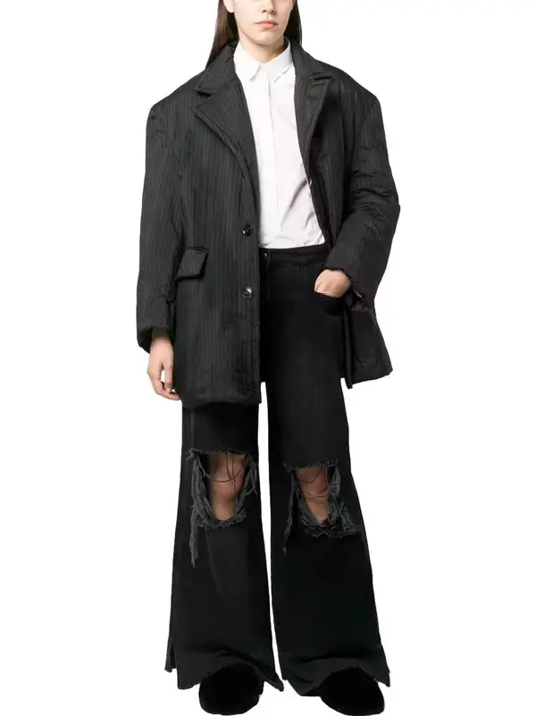 MAISON MARGIELA Pinstripe Button-fastening Jacket - Black
