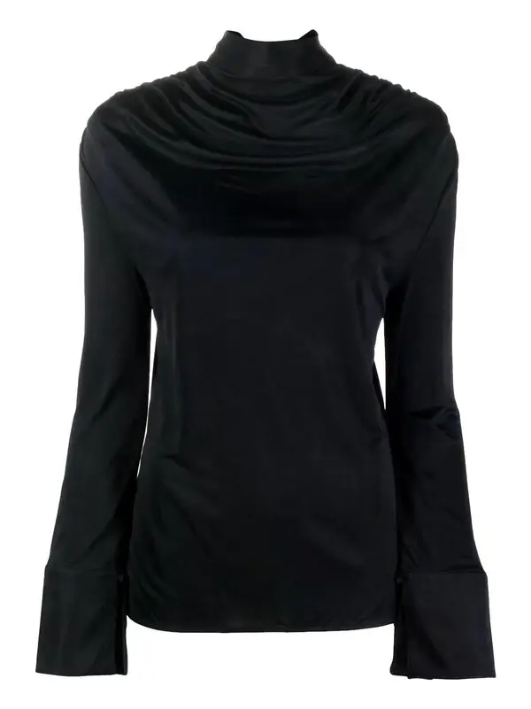 Viktor & Rolf Draped Detail Long Sleeve Blouse - Black