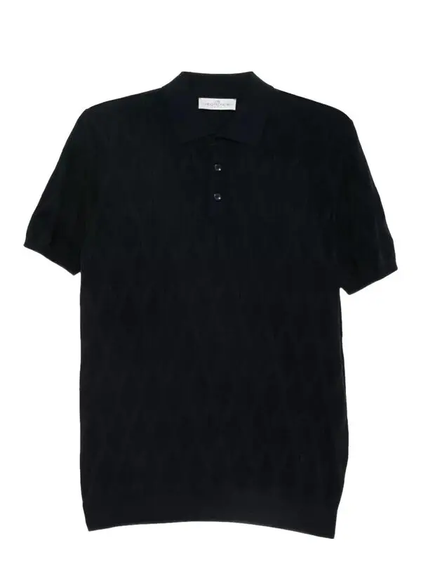 JEORDIE'S Diamond-knit Polo Shirt - Blue
