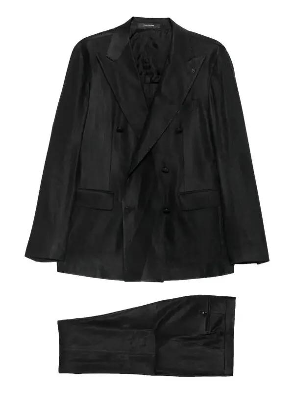 Tagliatore Double-breasted Peak-lapel Suit - Black
