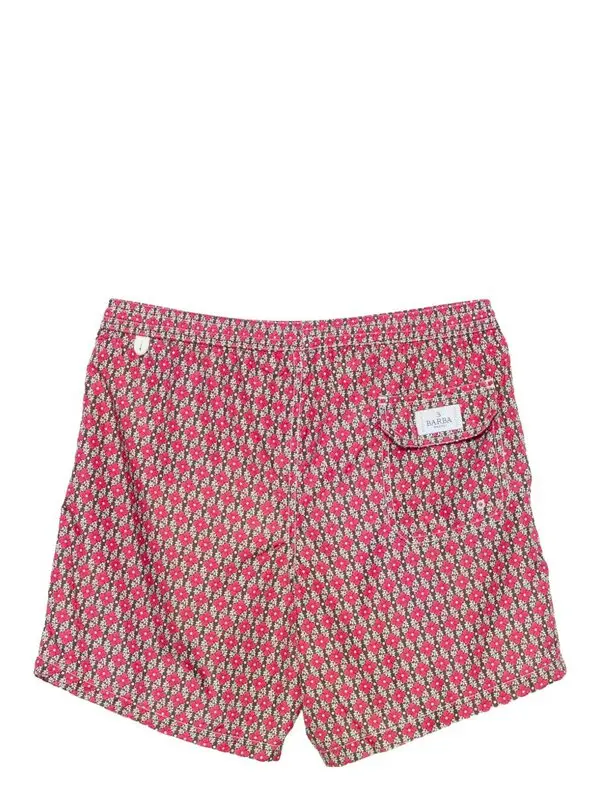 BARBA NAPOLI Floral Print Swim Shorts - Red