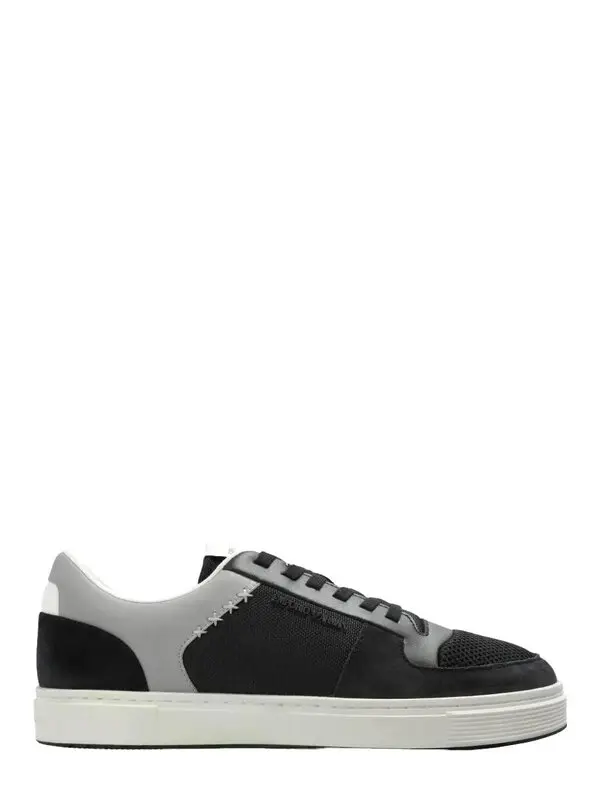Emporio Armani Cross-stitch Mesh Panelled Sneakers - Black