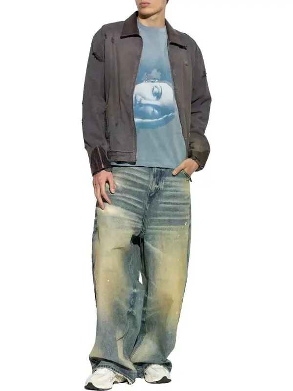 MISBHV Graphic Print Distressed T-shirt - Blue