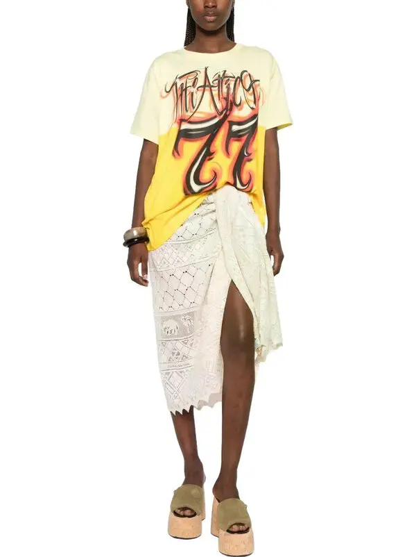 Attico Logo-print Panelled T-shirt - Yellow