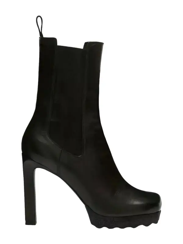 Off-White Calf Sponge High-heeled Chelsea Boots - Black