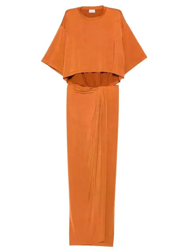 Andamane Anja Cut-out Draped Dress - Orange