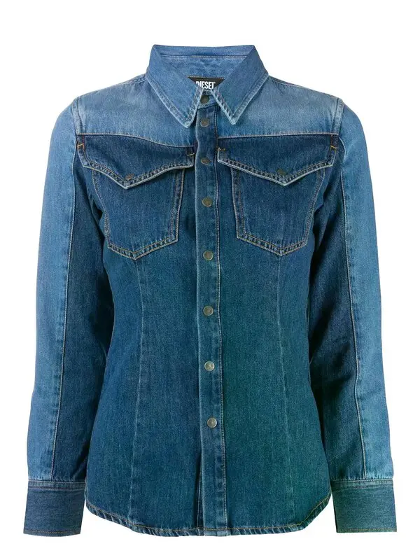 DIESEL® Colour-block Denim Shirt - Blue