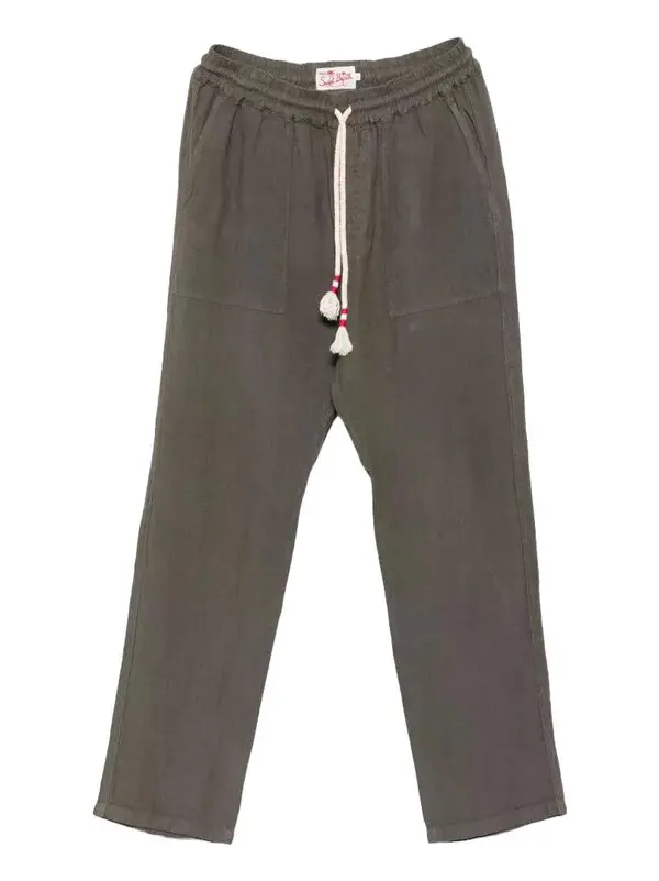 MC2 SAINT BARTH Khaki Linen Trousers - Green