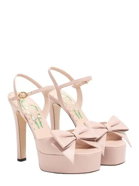 Valentino Garavani Platform Bow Sandals - Water Rose