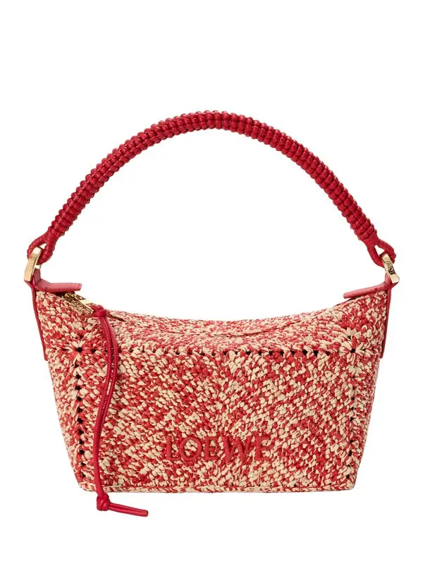 Loewe X Paula's Ibiza Raffia Cala Pouch - Red