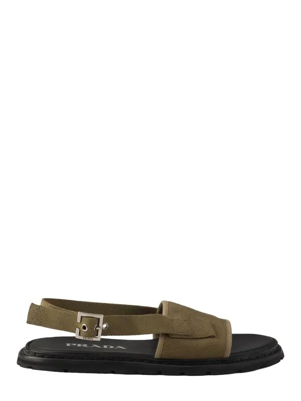 Prada Canvas Buckled Sandals - Green