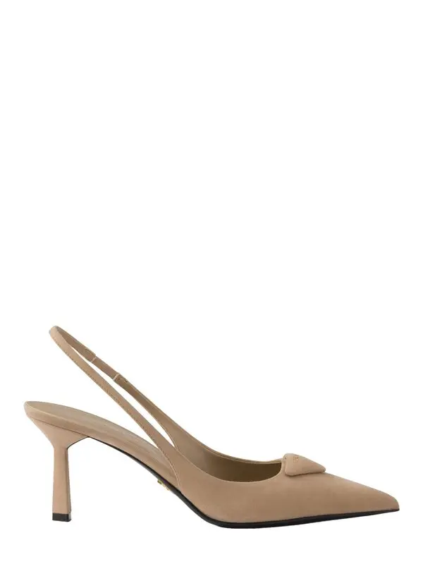 Prada Suede Slingback Pumps - Neutral