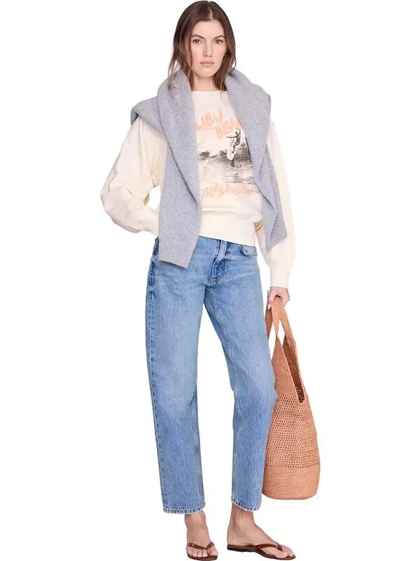 ANINE BING Harry Shrunken Sweatshirt - Washed Buttercream